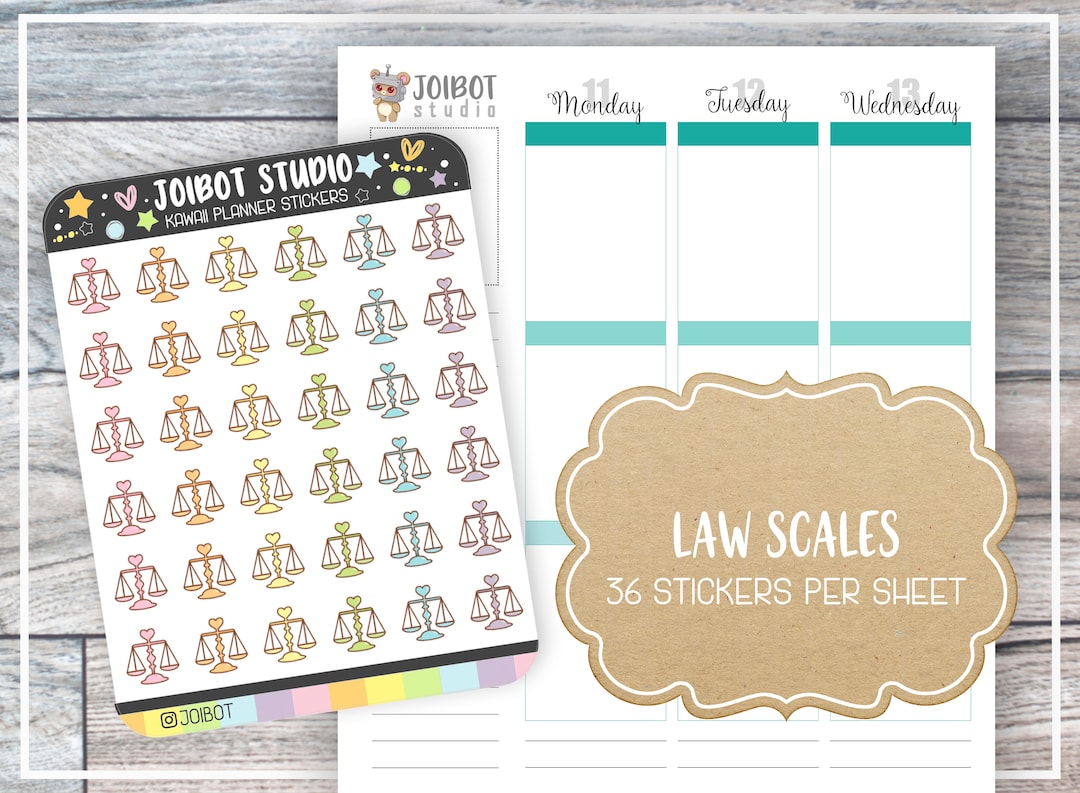 LAW SCALES - Kawaii Planner Stickers - College Stickers - Journal ...