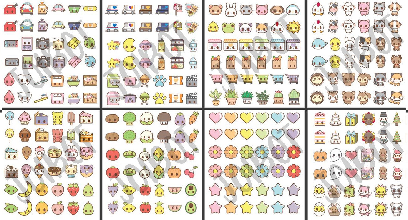 KAWAII STICKER COLLECTION Volume I Planner Sticker Kit - Etsy