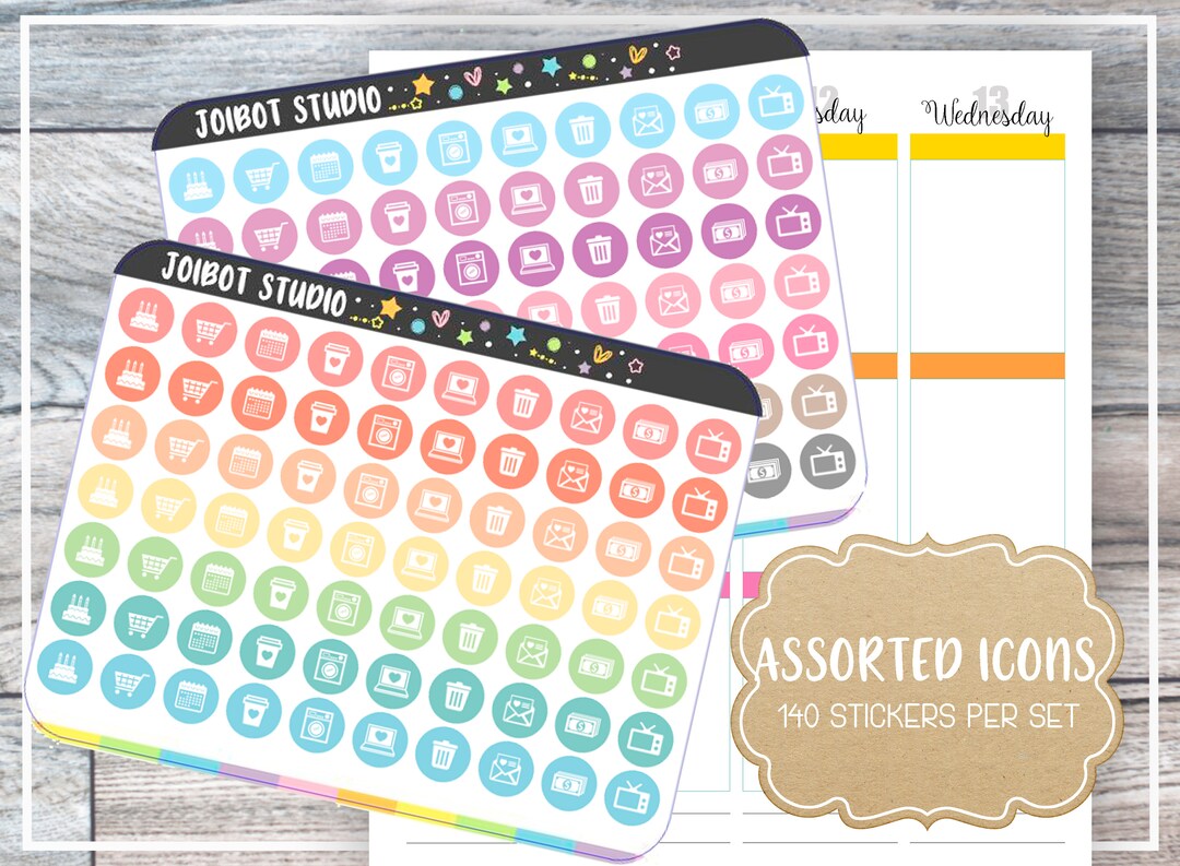 ASSORTED ICONS - Kawaii Planner Stickers - Functional Stickers ...