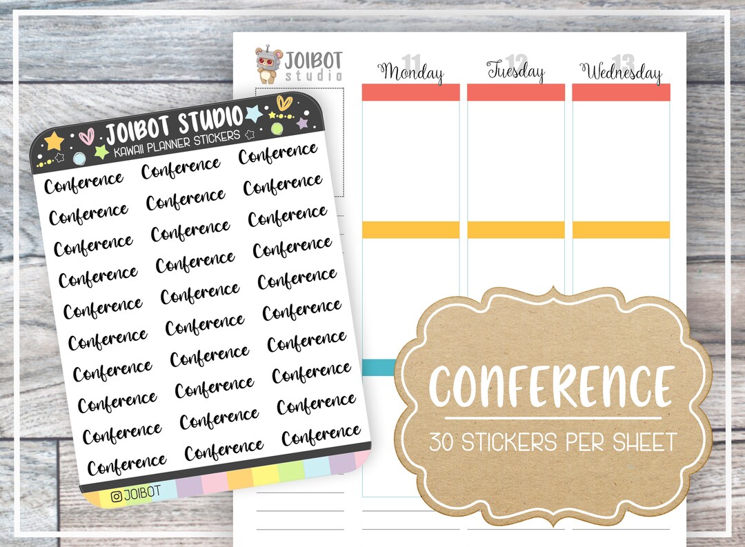 CONFERENCE- School Stickers - Kawaii Planner Stickers - Label Stickers ...