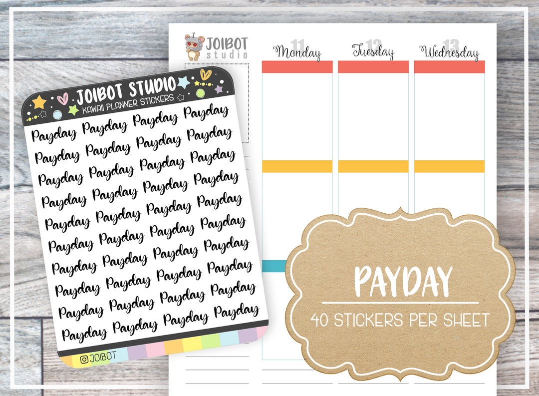 PAYDAY - Kawaii Planner Stickers - Label Stickers - Journal Stickers ...
