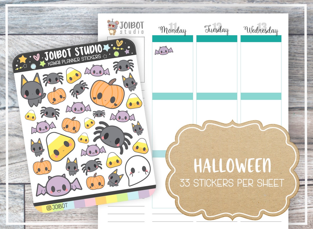 HALLOWEEN - Kawaii Planner Stickers - Holiday Stickers - Journal ...