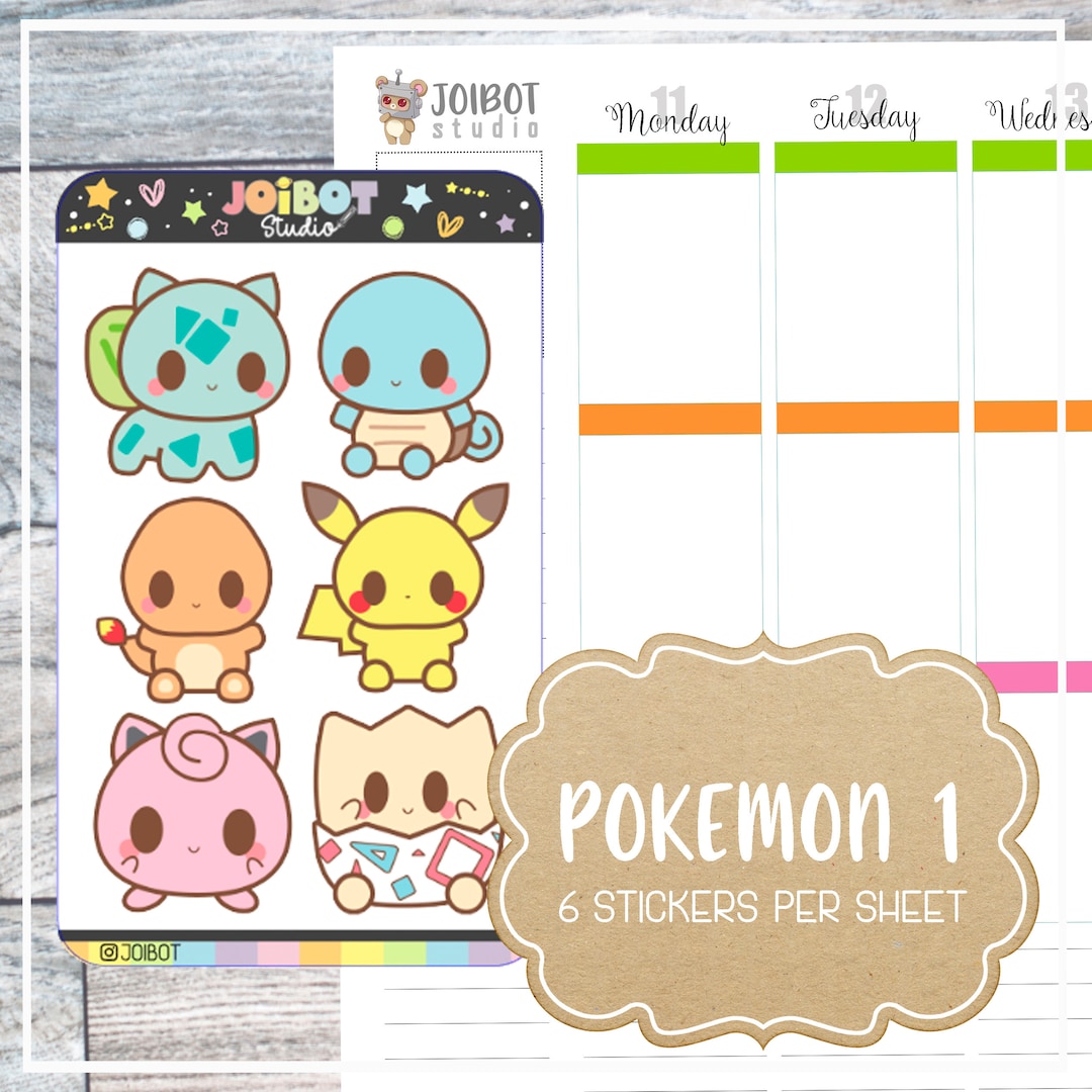 PKMN INSPIRED 1 - LARGE - 1.5" Stickers - Video Game Stickers - Journal ...