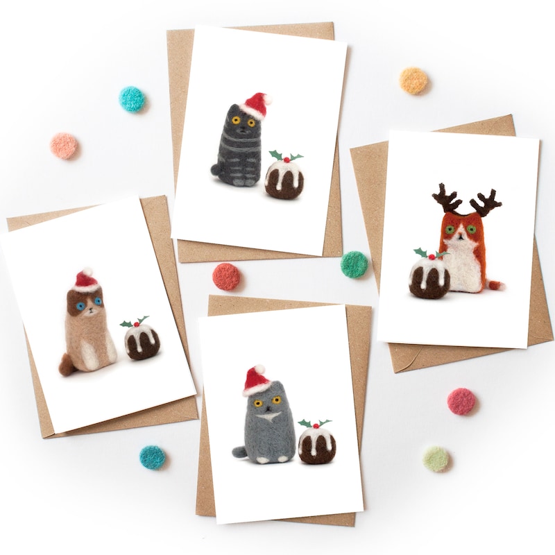 Cat Christmas Cards - Etsy