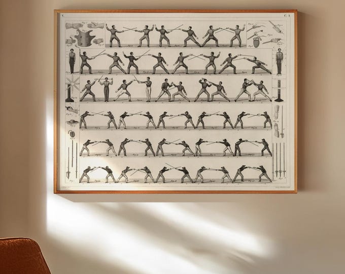 1933 Fencing Antique French Sport Print. to Frame. Weapons Print ...