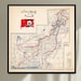 Pashtunistan Vintage Map Print, Pashto Language Map Poster, Land of ...