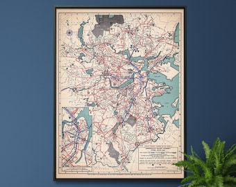 Boston Subway Map - Etsy