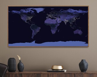 Panoramic World Map - Etsy