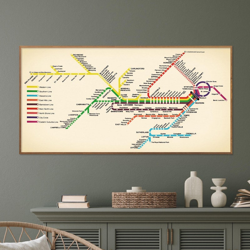 Sydney Map Old - Etsy UK