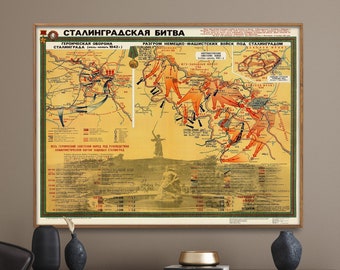 Map of the Battle of Stalingrad - Etsy