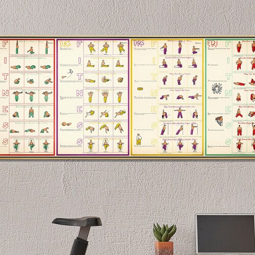 Vintage Exercise Poster Gym Wall Art Fitness Gift Physical - Etsy