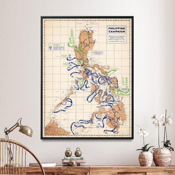 Ww2 Pacific Campaign Map - Etsy