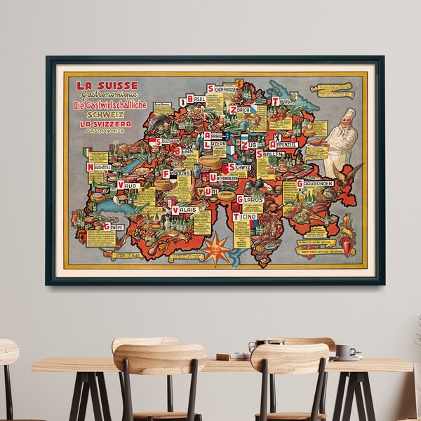 Switzerland Map Poster - Etsy