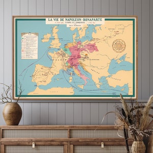 Napoléon Bonaparte Life & Military Campaigns, Vintage Chart Print ...