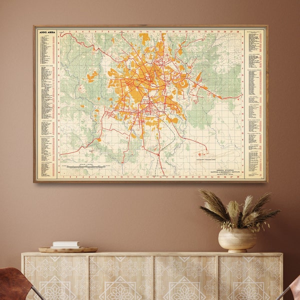 Vintage Addis Ababa Map - Etsy