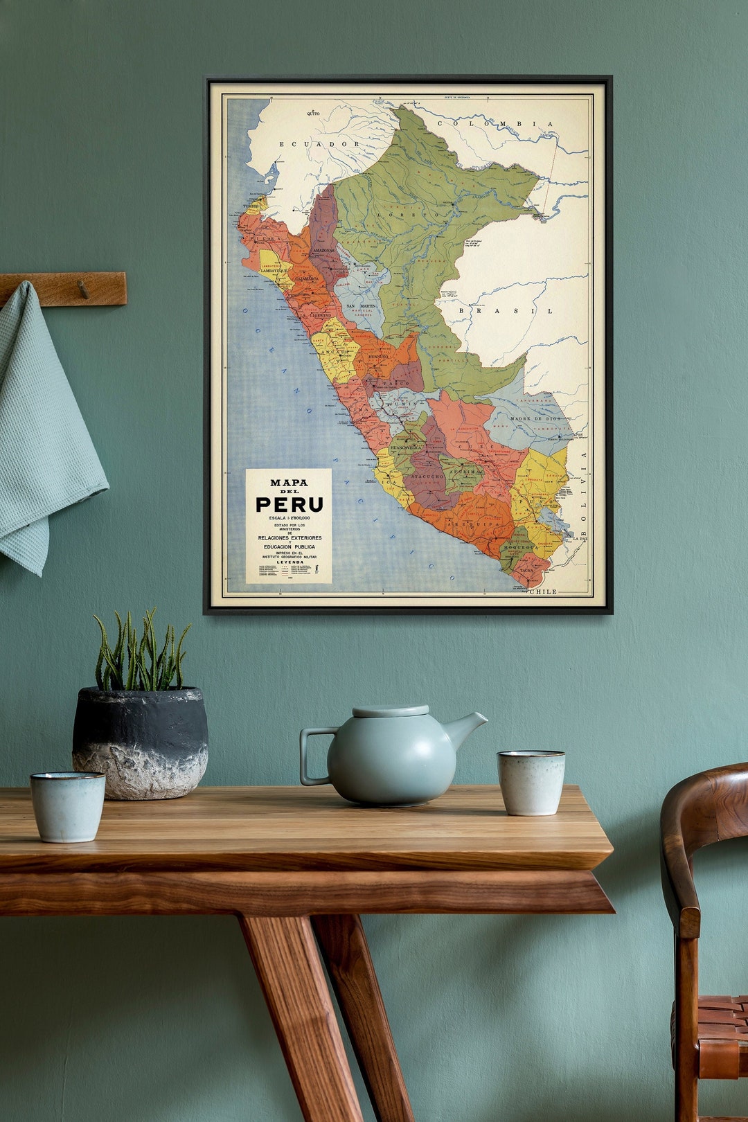 Peru Vintage Map Print| Old Map of Peru| Peruvian Home Decor| Peru Map ...