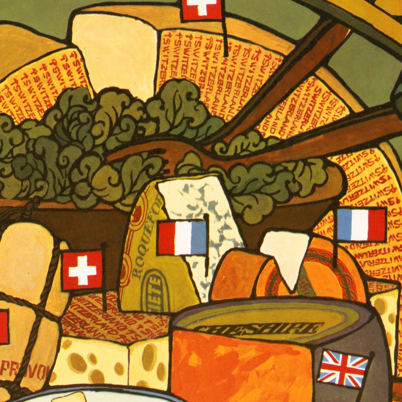 Vintage Cheese Kitchen Wall Art Print Restaurant Art Decor - Etsy
