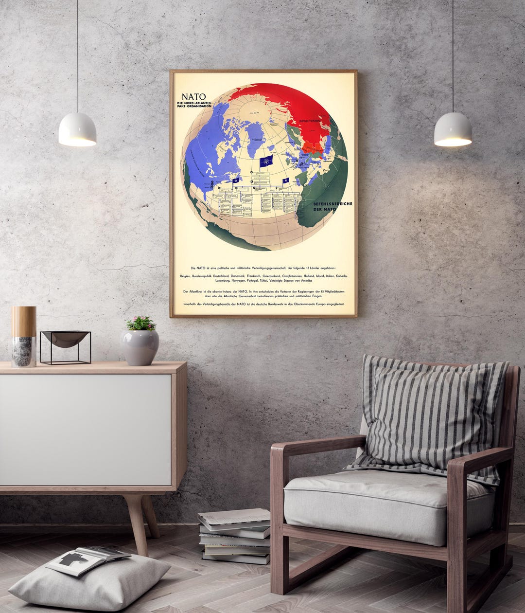 NATO Command Structure - Vintage Cold War Poster Print, Political ...