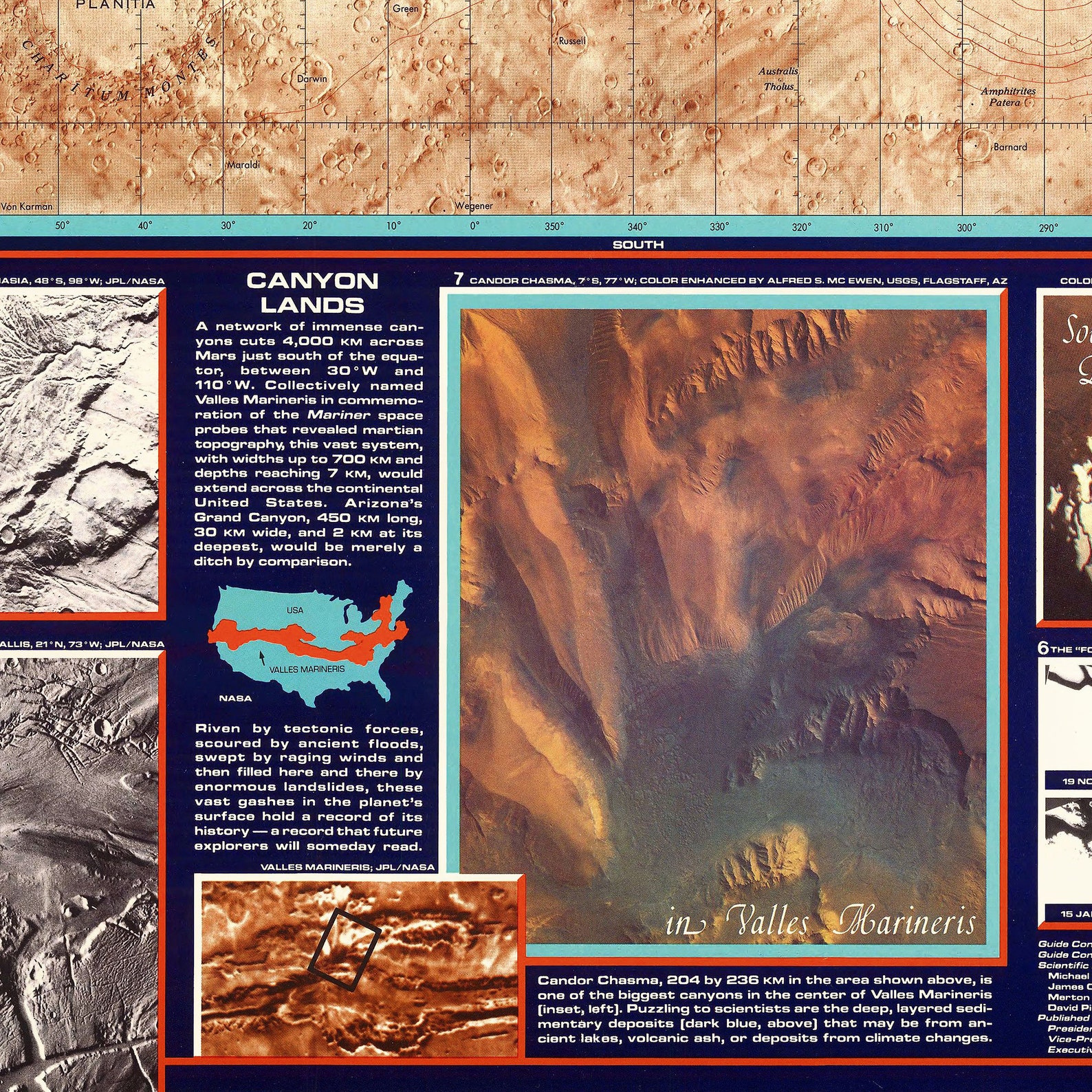 NASA Vintage Mars Chart Print, Mars Map Poster, Martian Landscape Wall ...