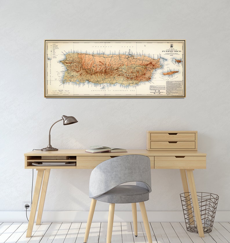 Old Map of Puerto Rico Puerto Rico Vintage Map Print Puerto - Etsy