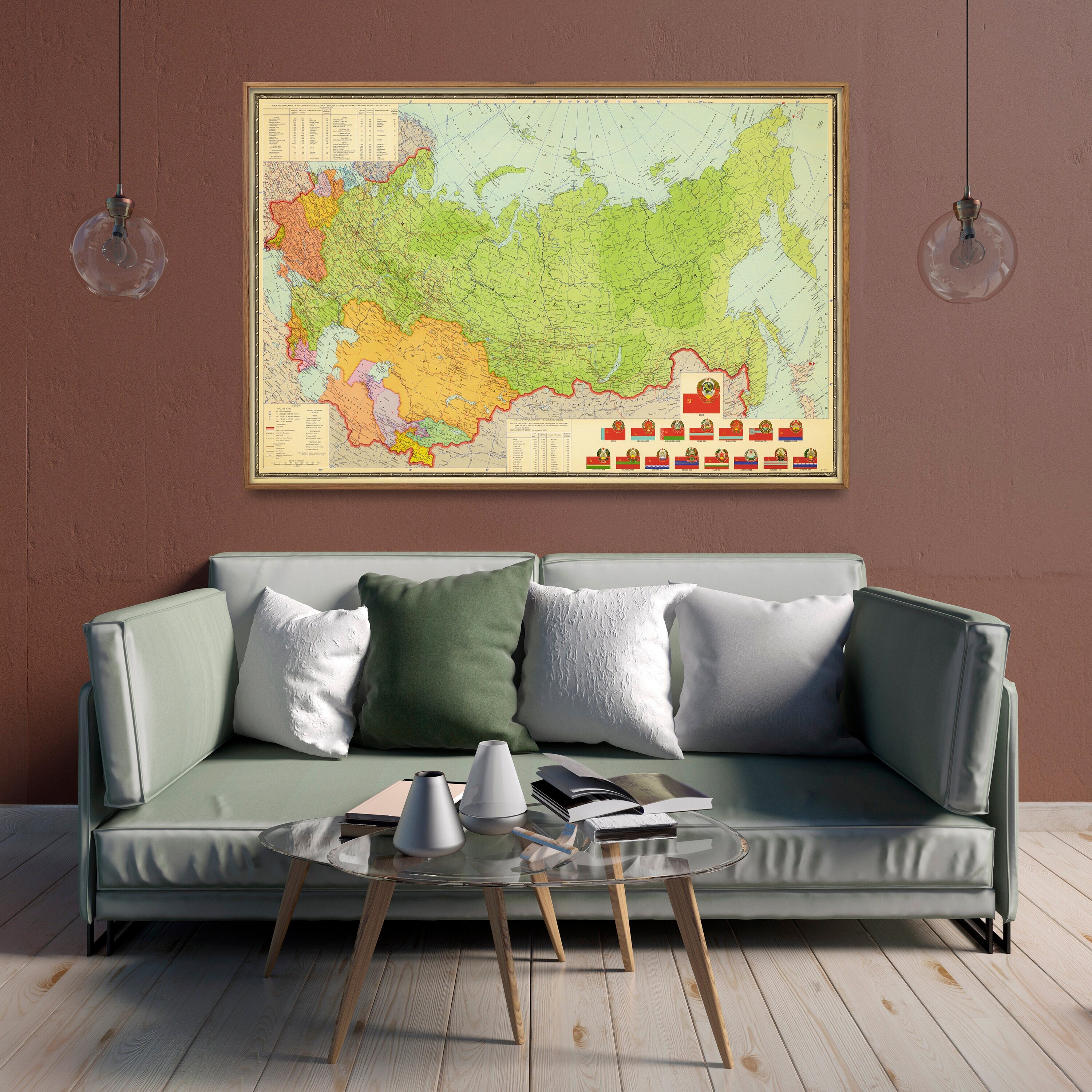 Soviet Union Vintage Map Print 1965 USSR Map Poster Russia - Etsy