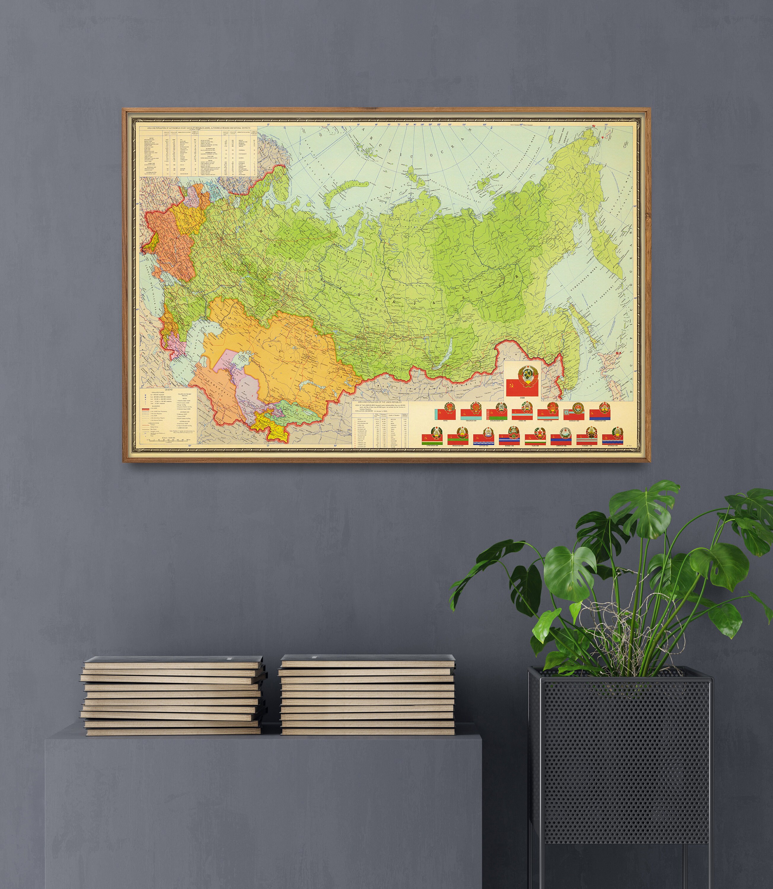 Soviet Union Vintage Map Print 1965 USSR Map Poster Russia - Etsy