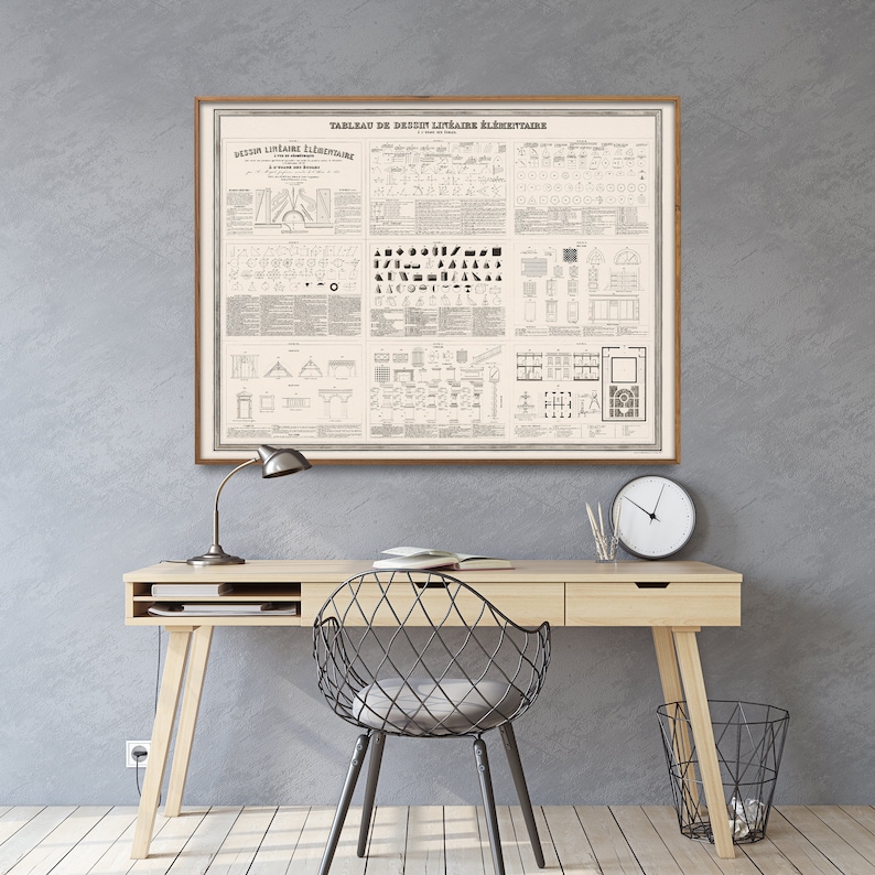 Technical Drawing Vintage Chart Print Architectural & | Etsy