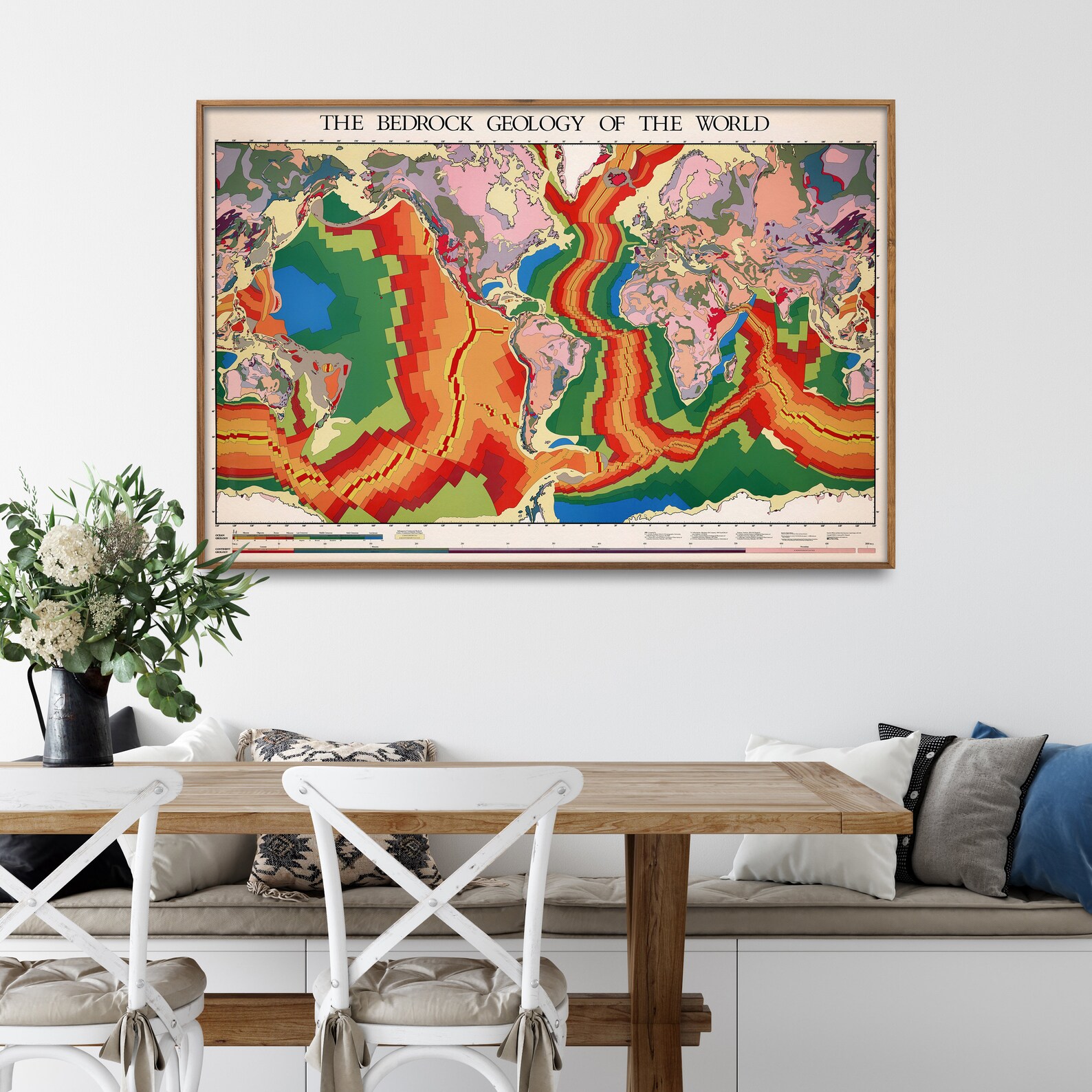 Geological World Map Geological Ocean Chart Pictorial Map - Etsy
