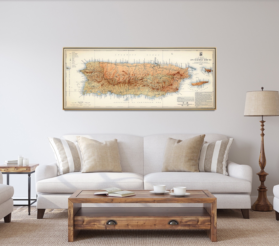 Old Map of Puerto Rico, Puerto Rico Vintage Map Print, Puerto Rican ...