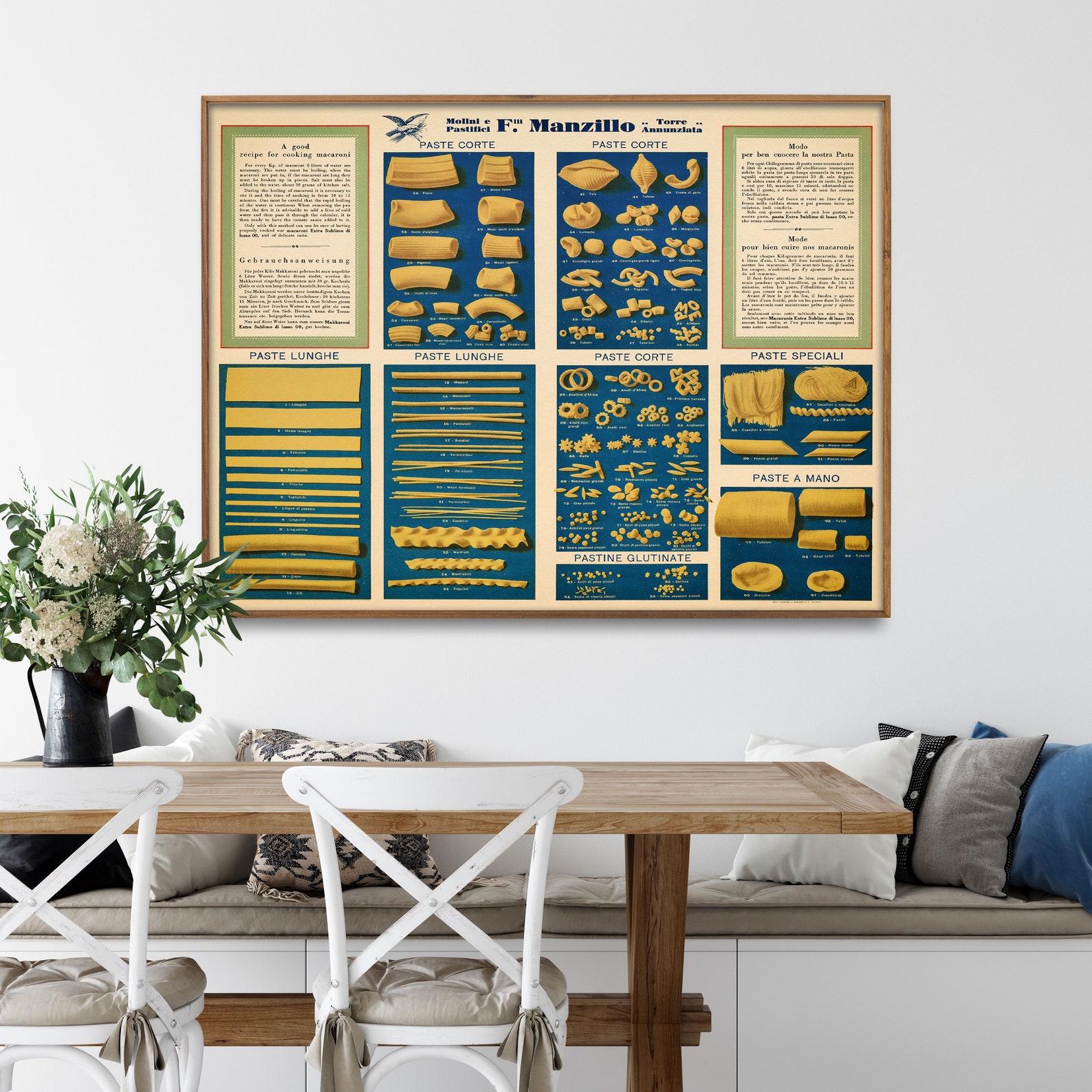 Vintage Pasta Advertising Poster Kitchen Wall Art Great Cook | Etsy