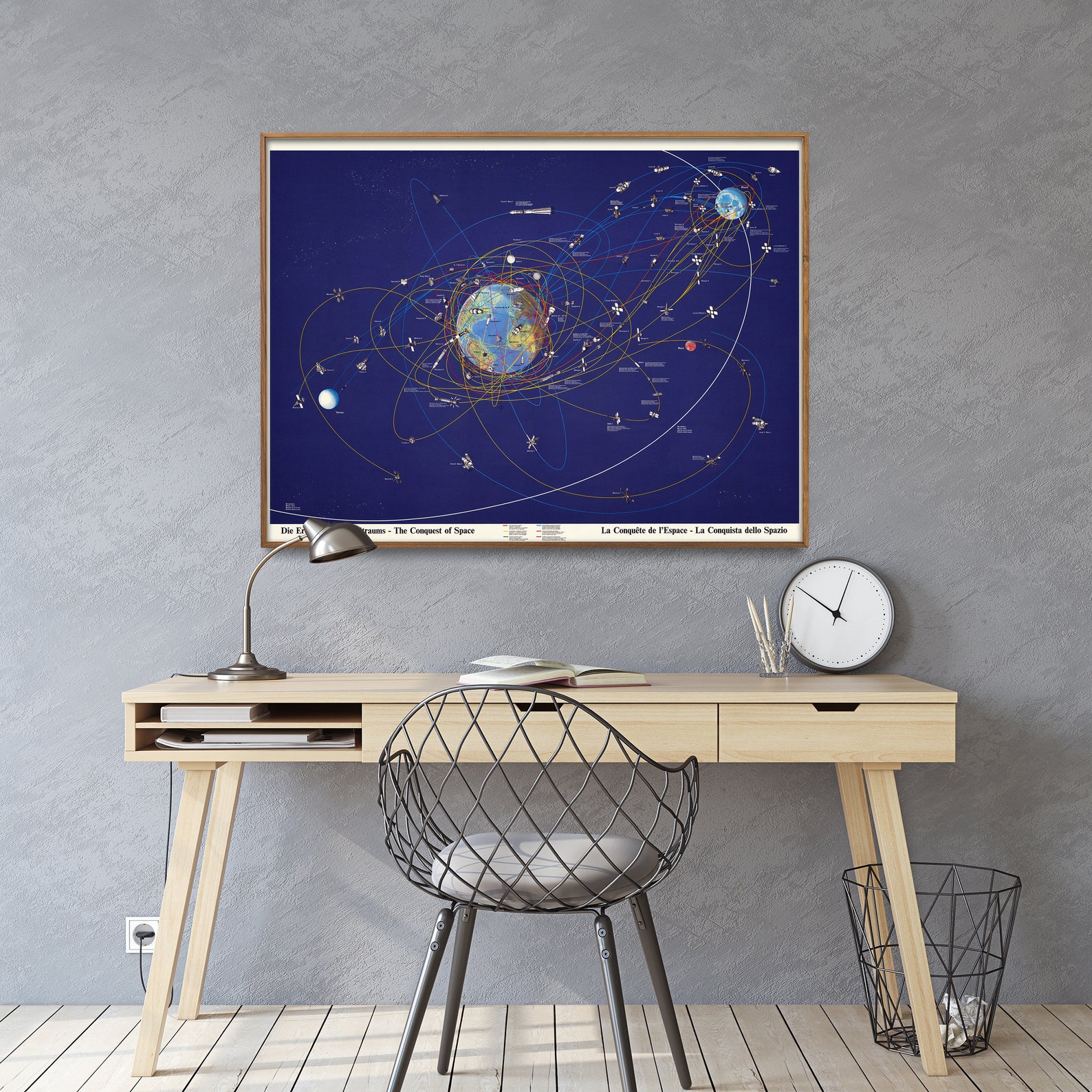 Space Exploration Vintage Chart Print Solar System Spacecraft Diagram ...