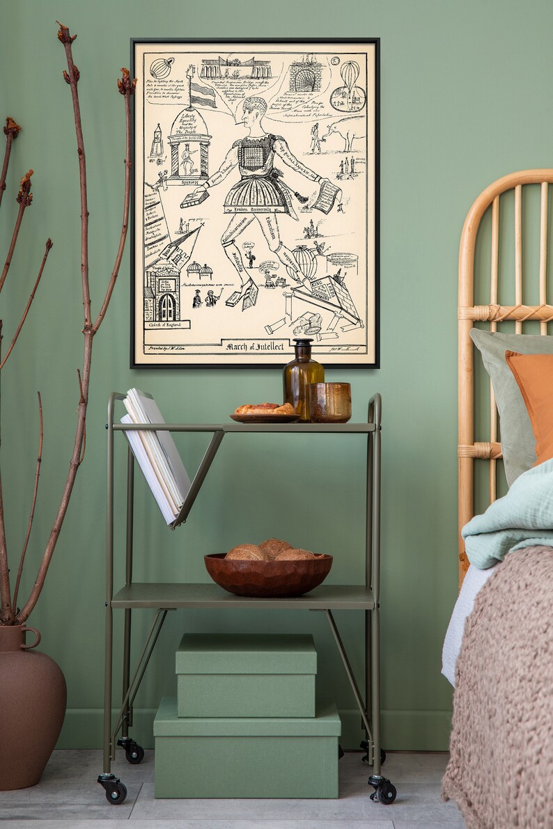 March of Intellect Vintage Chart Print Political Satire - Etsy