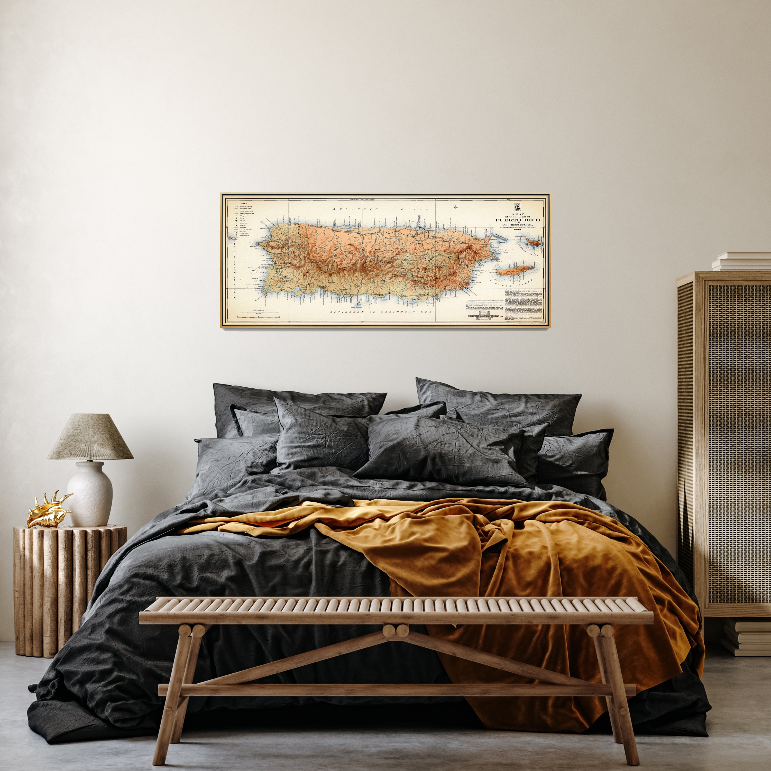 Old Map of Puerto Rico Puerto Rico Vintage Map Print Puerto - Etsy