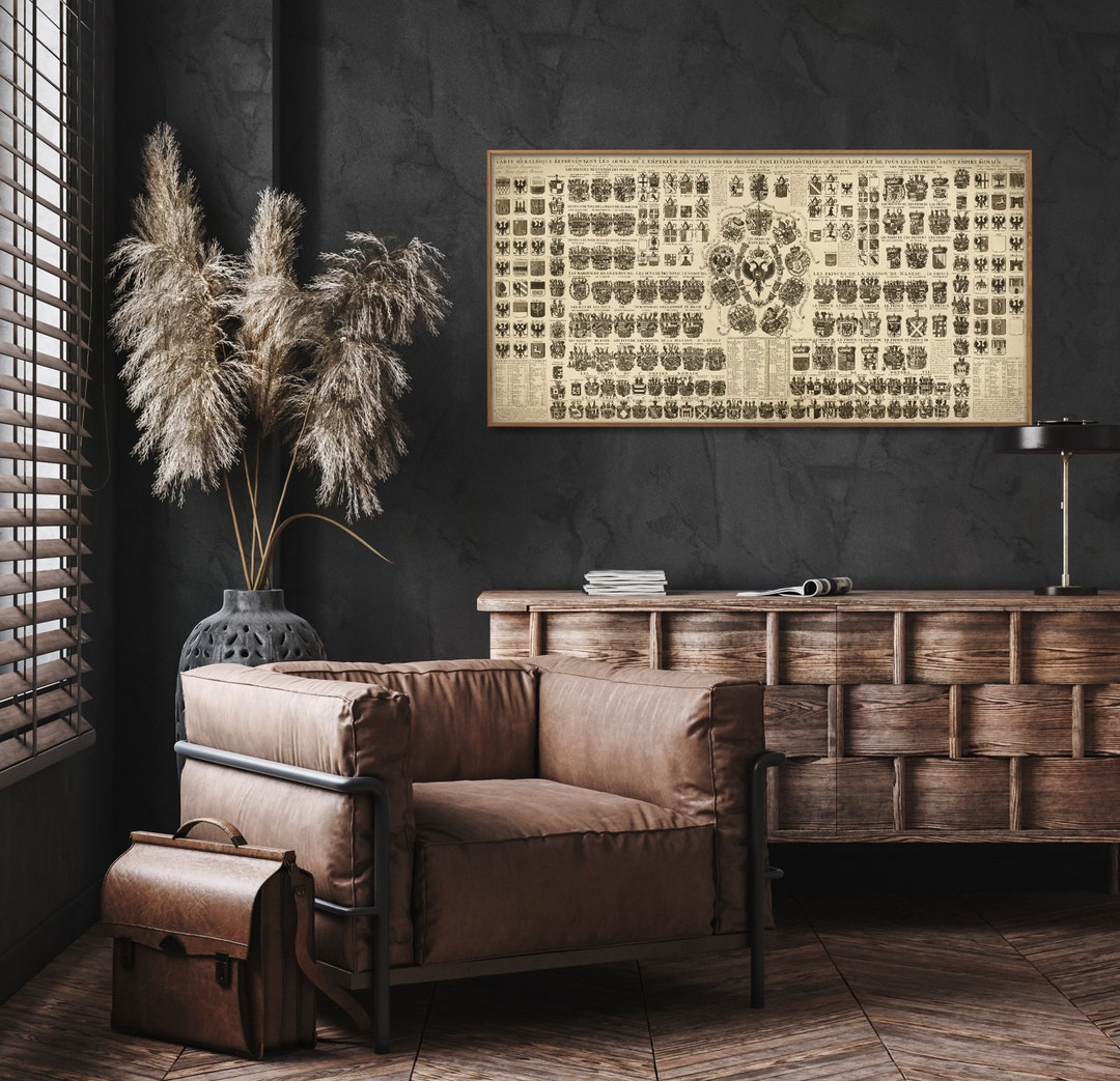 Vintage Holy Roman Empire Chart| Heraldry Wall Art| History Classroom ...