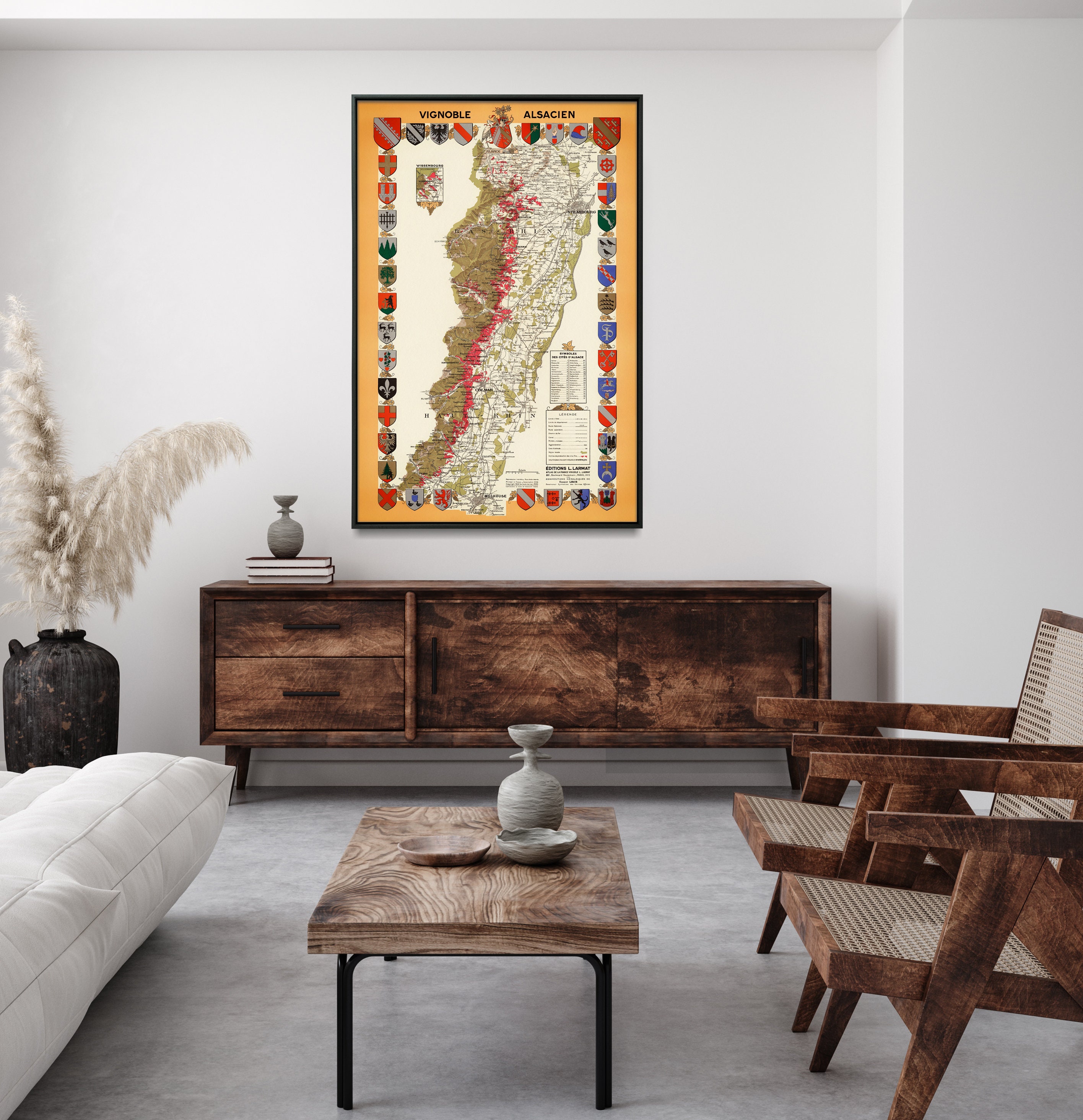 Vintage Alsace Wine Region Map Print: 1949 French Vineyard Poster - Etsy