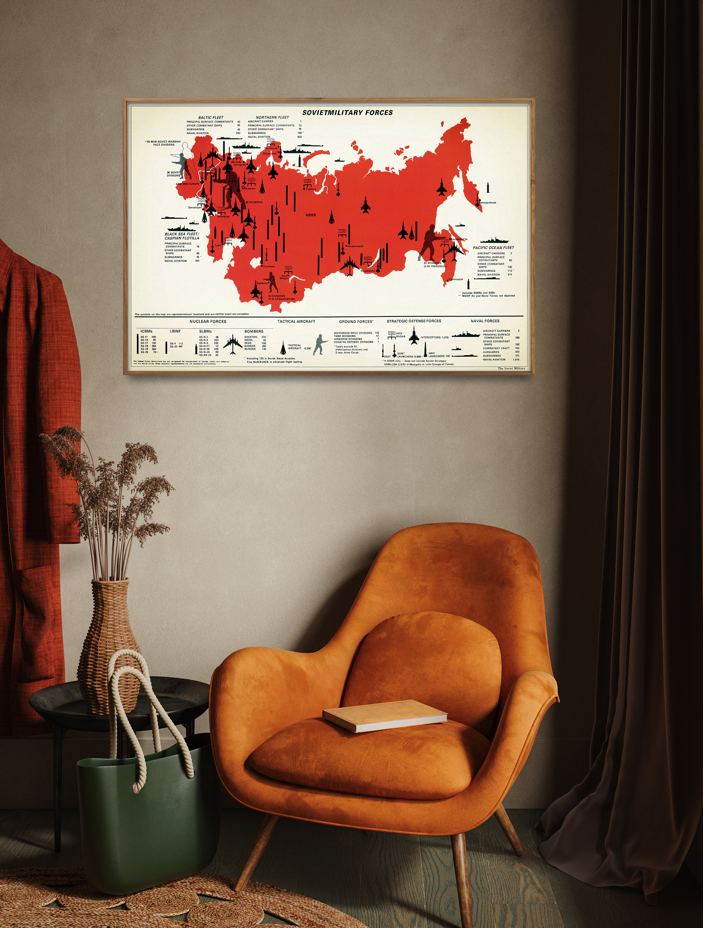 The Soviet Union Vintage Military Map Print USSR Poster Cold - Etsy