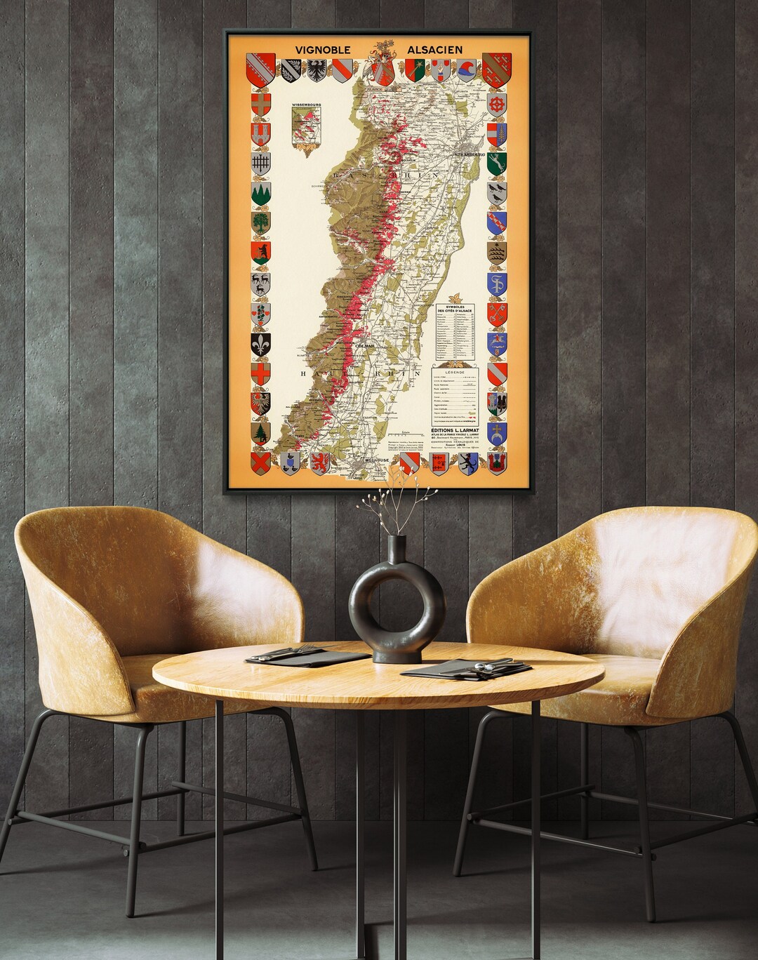 Vintage Alsace Wine Region Map Print: 1949 French Vineyard Poster - Etsy