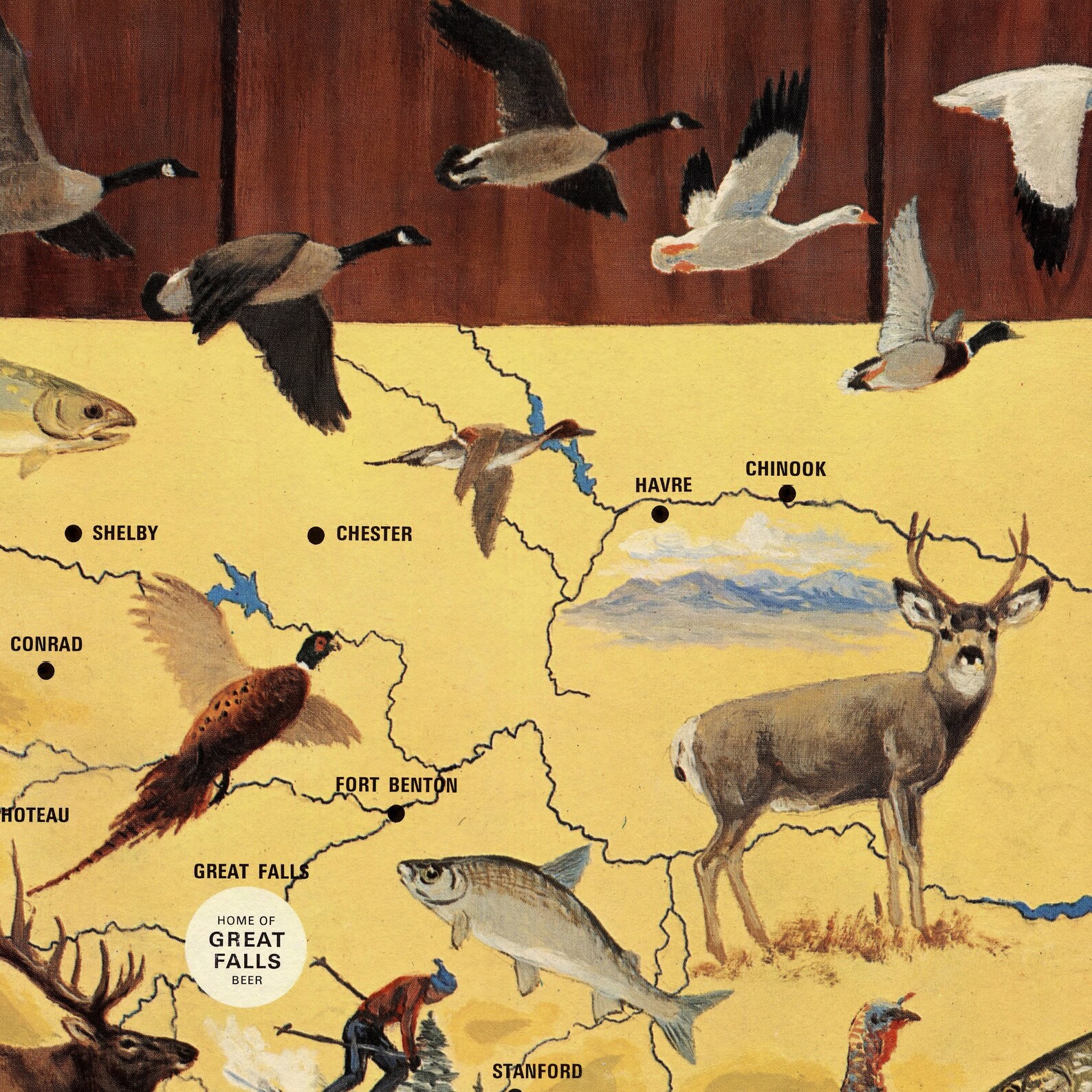 Hunting and Fishing Map of Montana Pictorial Map Hunter - Etsy