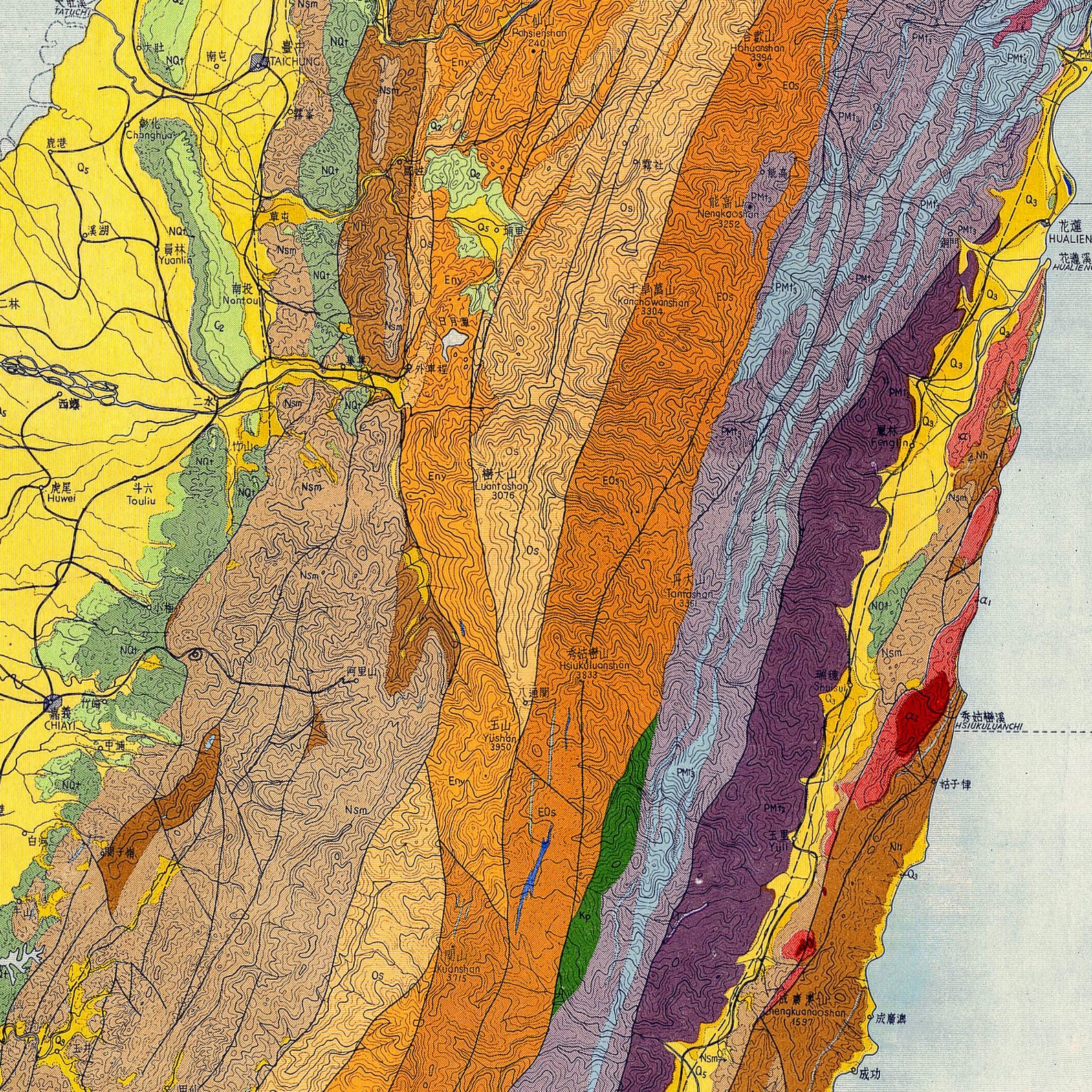 Geological Map of Taiwan Geologic Taiwan Map Geology Map - Etsy