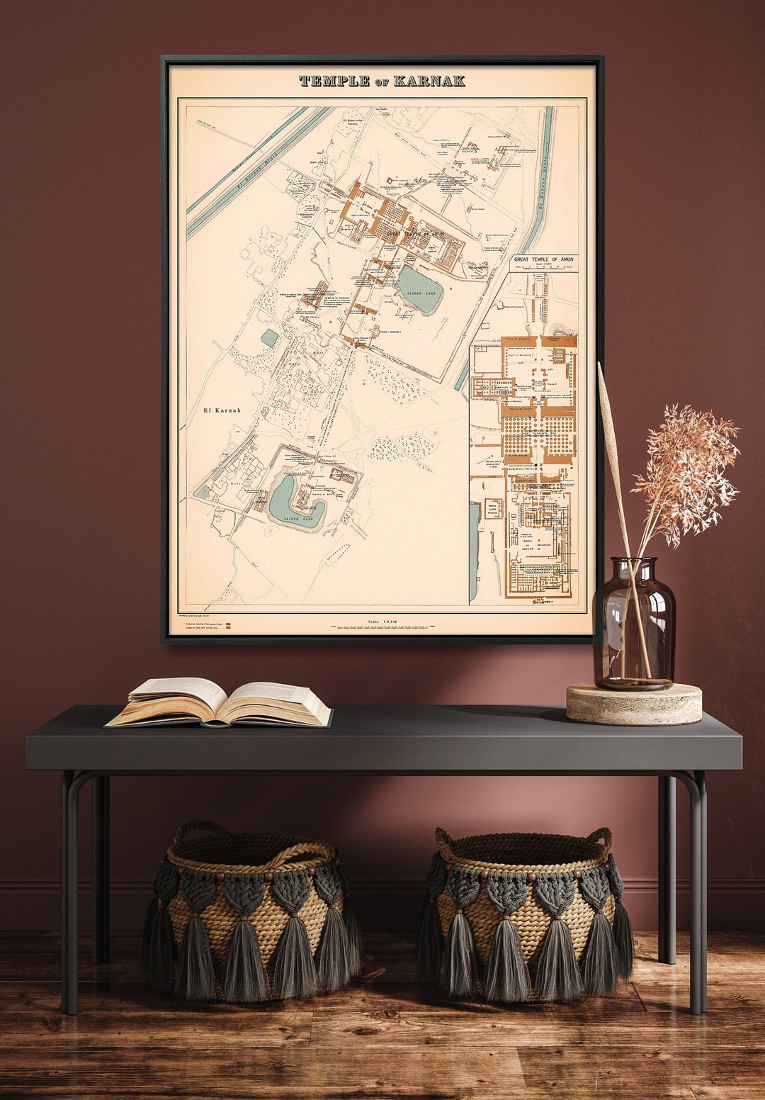 Ancient Egypt: Temple of Karnak Vintage Archeological Map Print - Etsy ...
