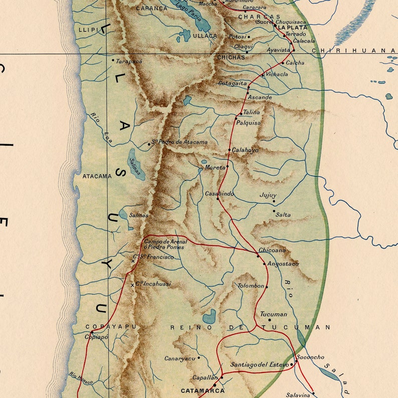 Inca Empire Vintage Map Print Inca Map Poster Peru Wall Art | Etsy