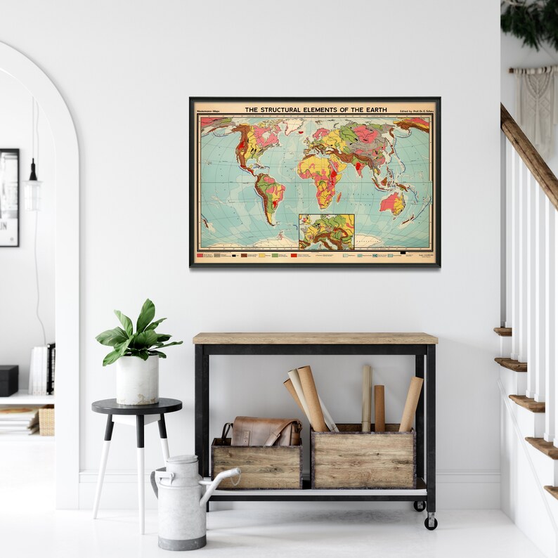 World Geology Structure Map Map of the Word Geology Map - Etsy