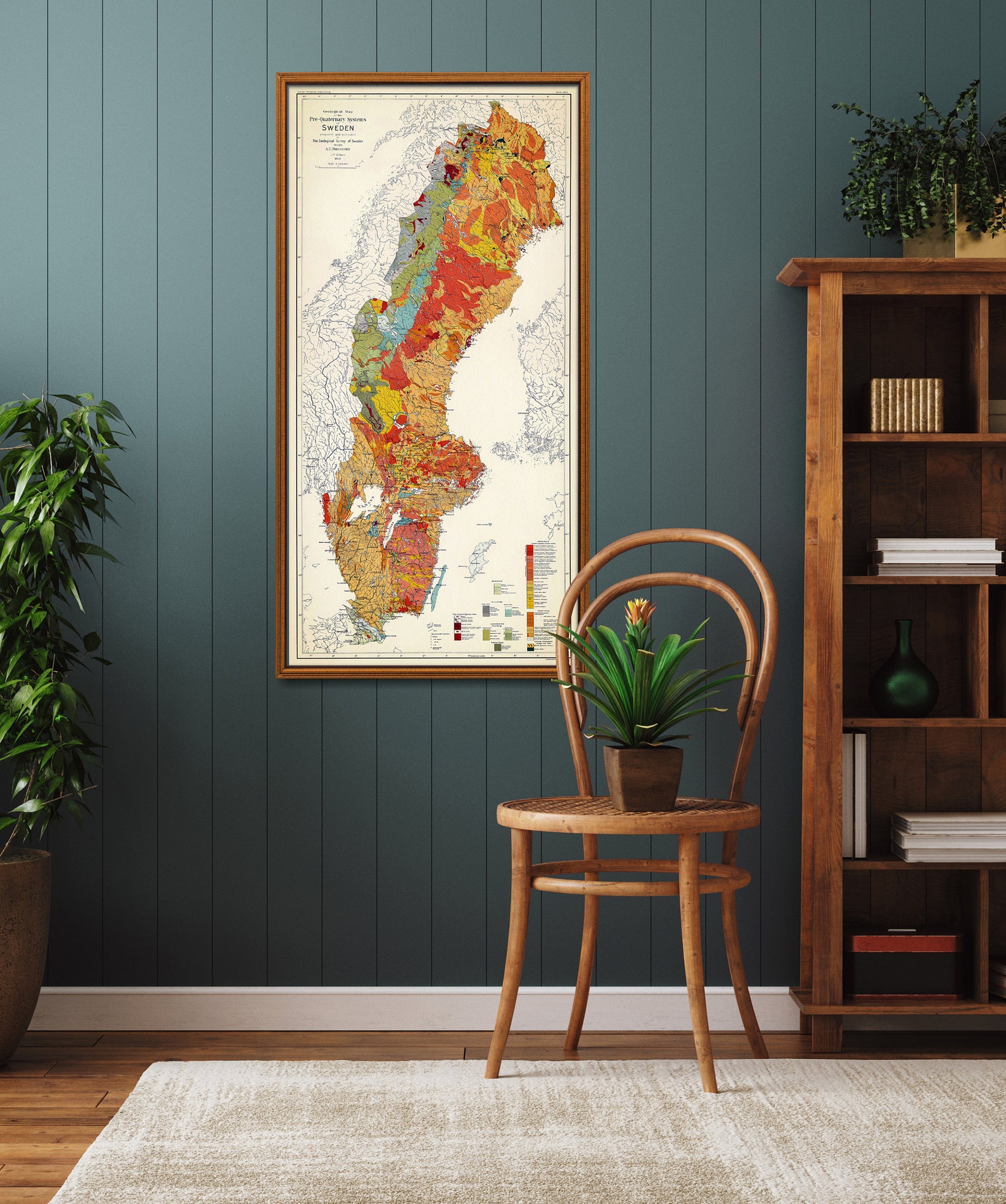 Vintage Geological Map of Sweden: 1910 Science Poster - Etsy