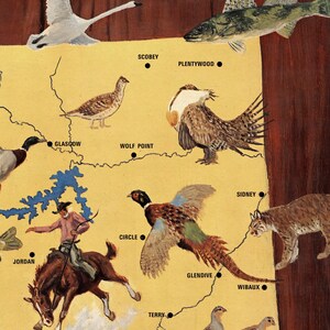 Hunting and Fishing Map of Montana, Pictorial Map, Hunter Gifts ...