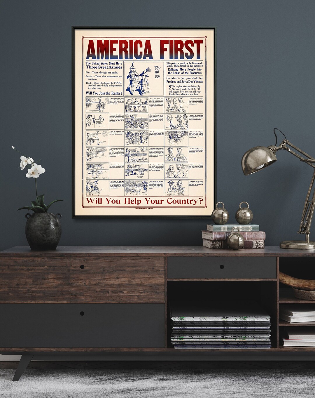 America First: Farmers Army - WW2 Vintage Propaganda Poster Print - Etsy