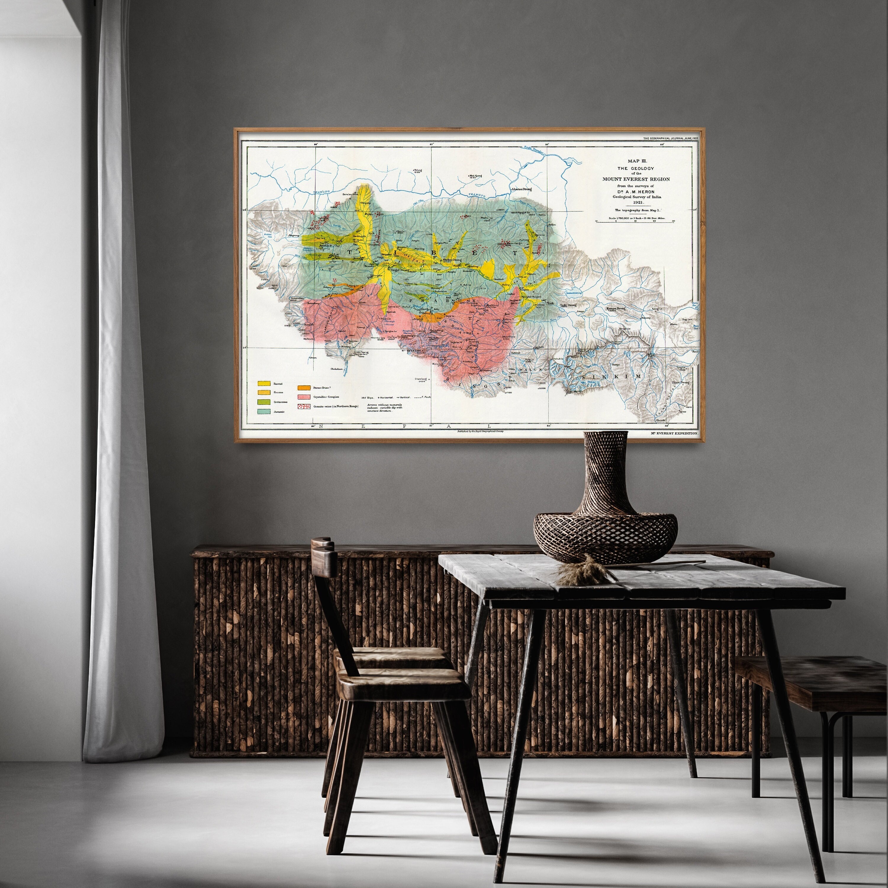 Wall Hangings Prints Geology Map Geological Map Of Himalaya And Tibet ...