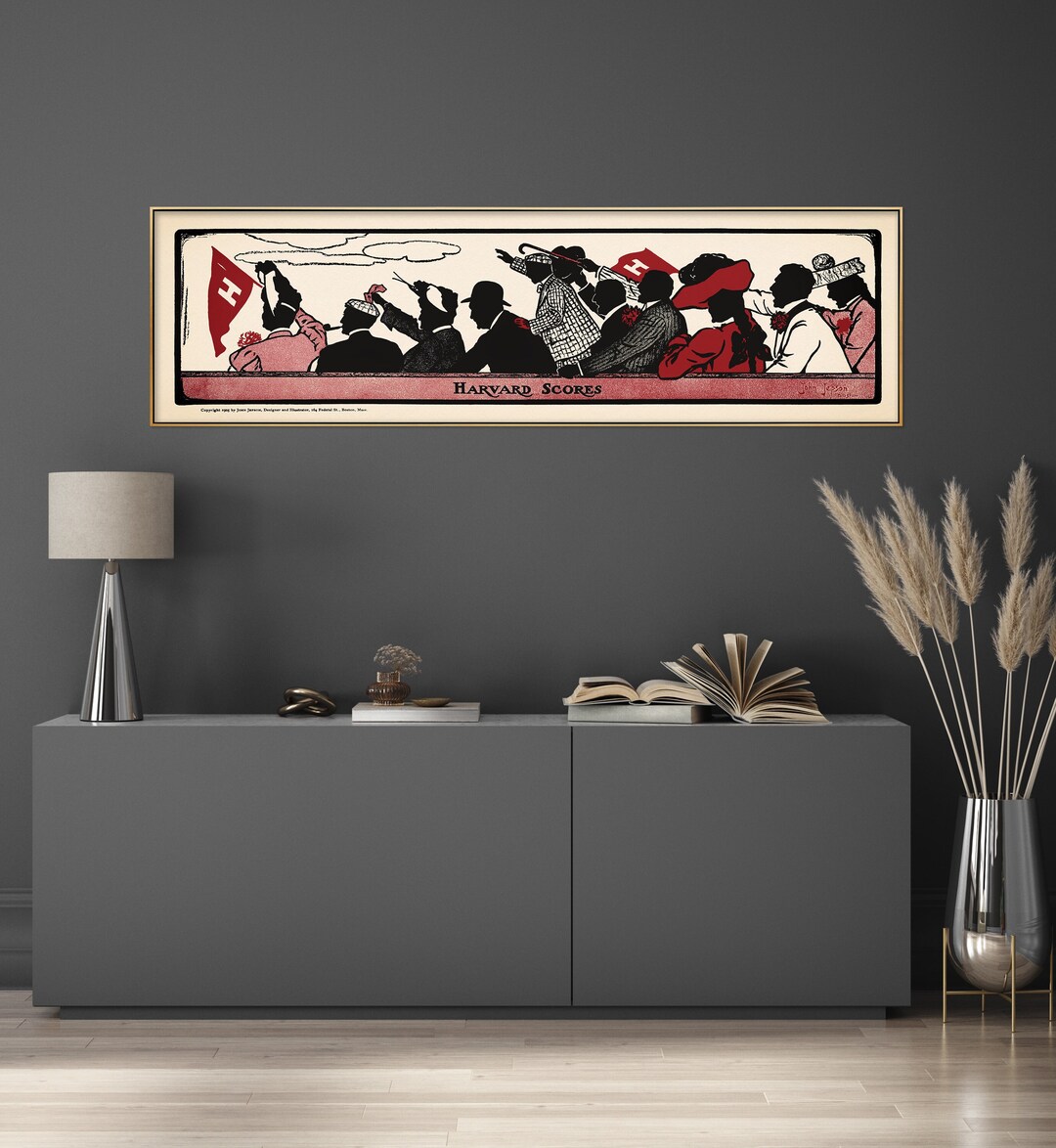 Harvard University: Cheering Crowd - Vintage Historical Poster Print ...