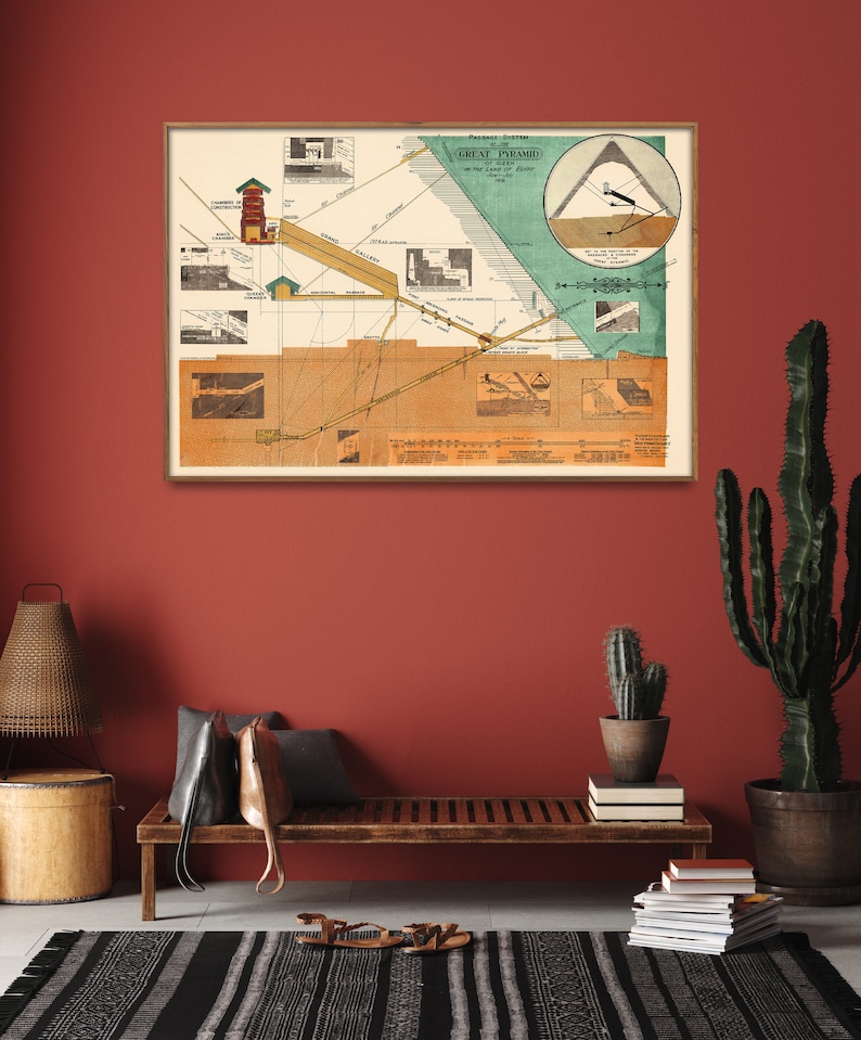 Great Pyramid of Giza Cross Section Print Egypt Pyramid Wall - Etsy
