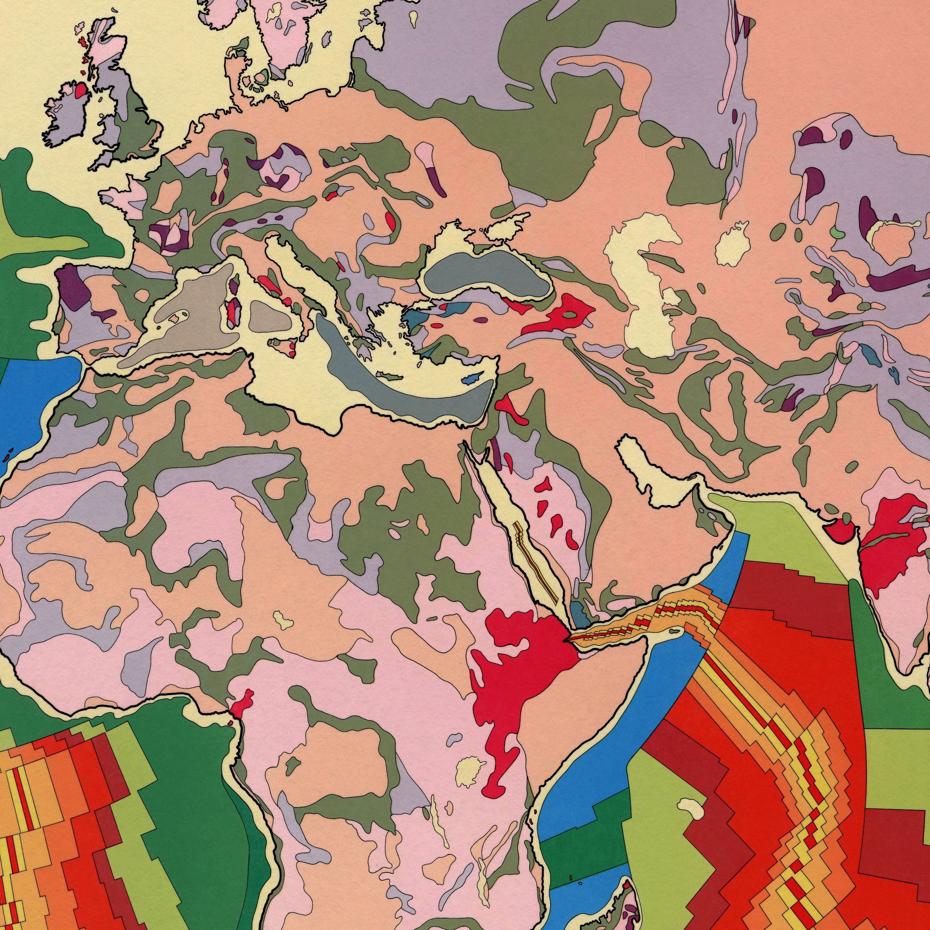 Geological World Map Geological Ocean Chart Pictorial Map - Etsy