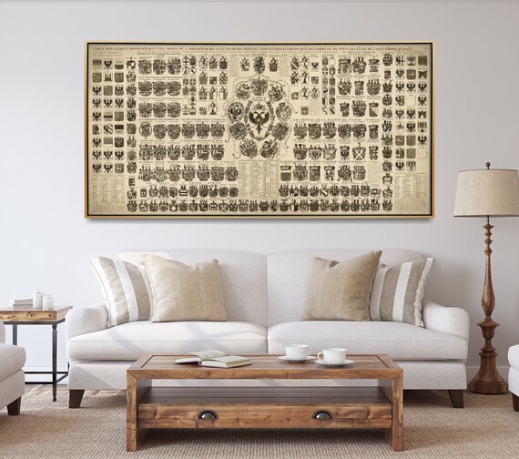 Vintage Holy Roman Empire Chart Heraldry Wall Art History - Etsy